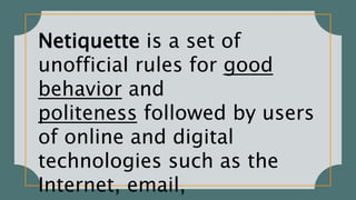 Media and Information Literacy Netiquette | PPTX | Internet Safety ...