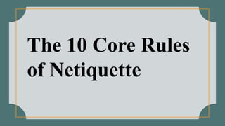 Media and Information Literacy Netiquette | PPTX | Internet Safety ...