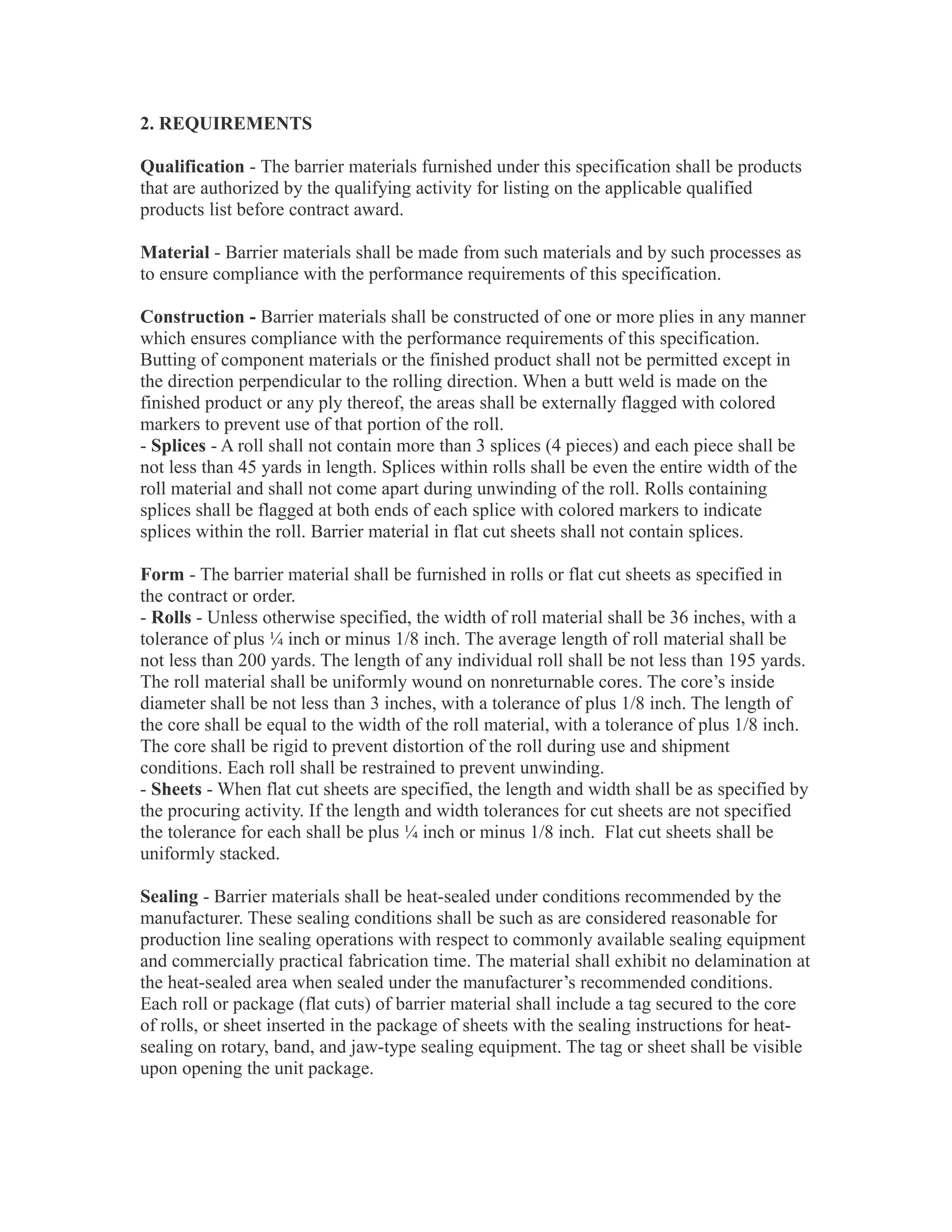 MIL-PRF-131 Materials & Performance Specifications | DOC