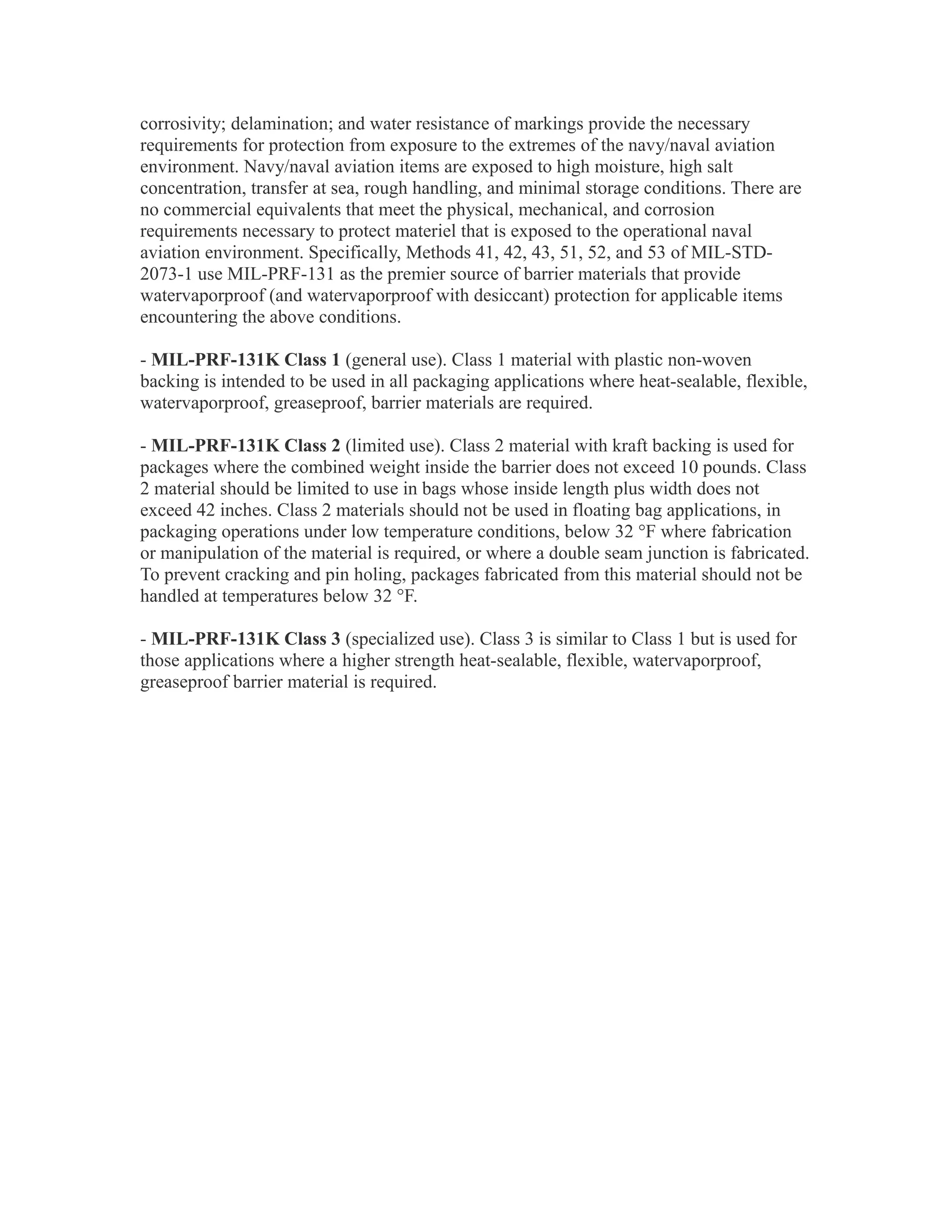 MIL-PRF-131 Materials & Performance Specifications | DOC