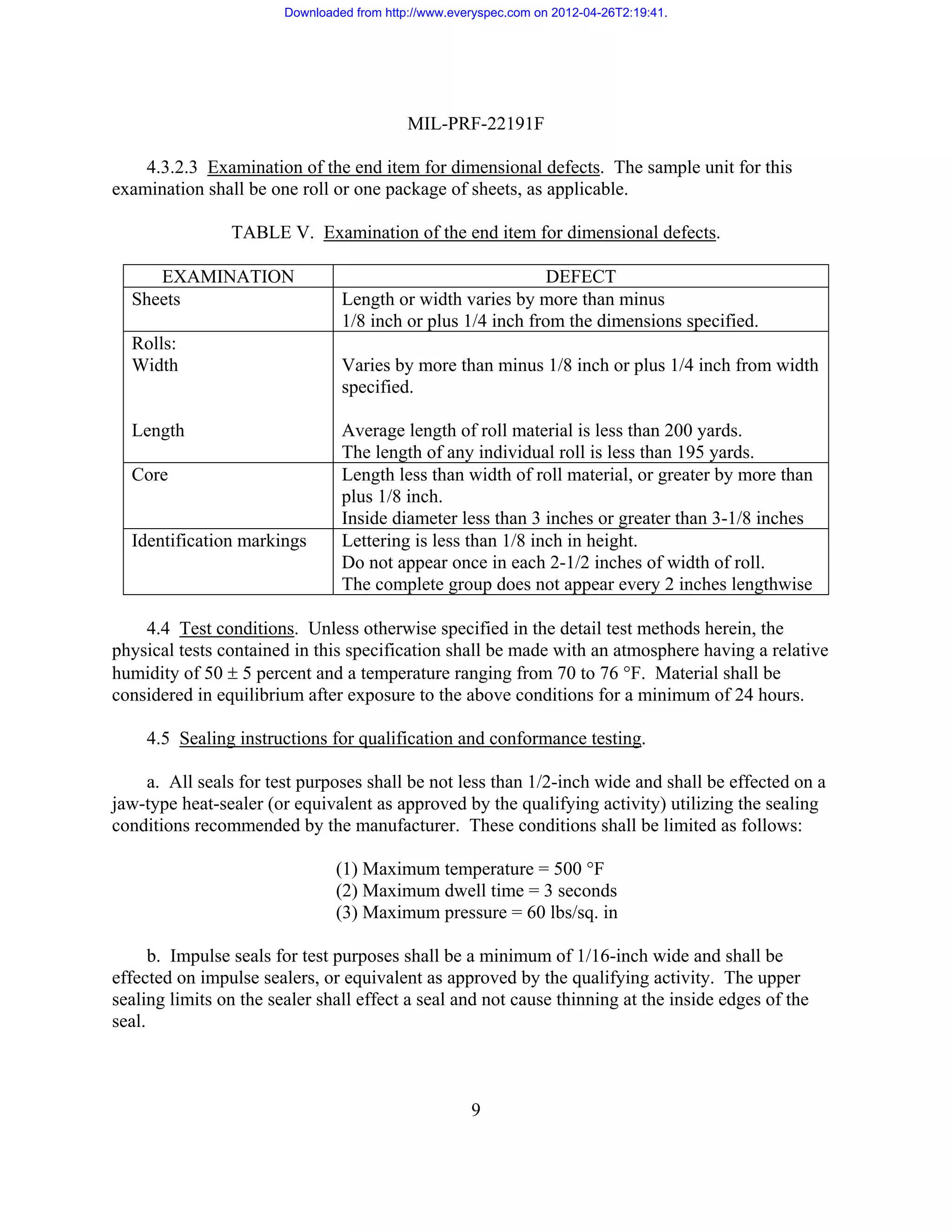 Mil prf-22191 f military packaging | PDF