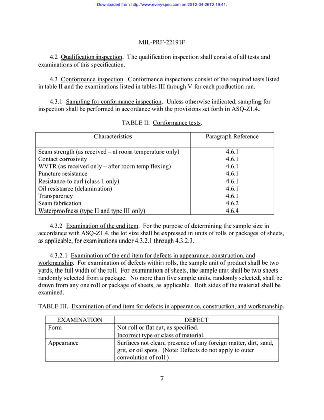 Mil prf-22191 f military packaging | PDF