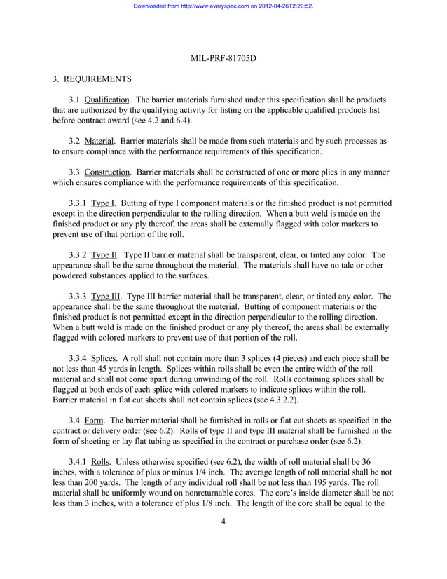 Mil prf-81705 d military packaging | PDF