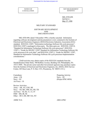 MIL-STD-498:1994 | PDF