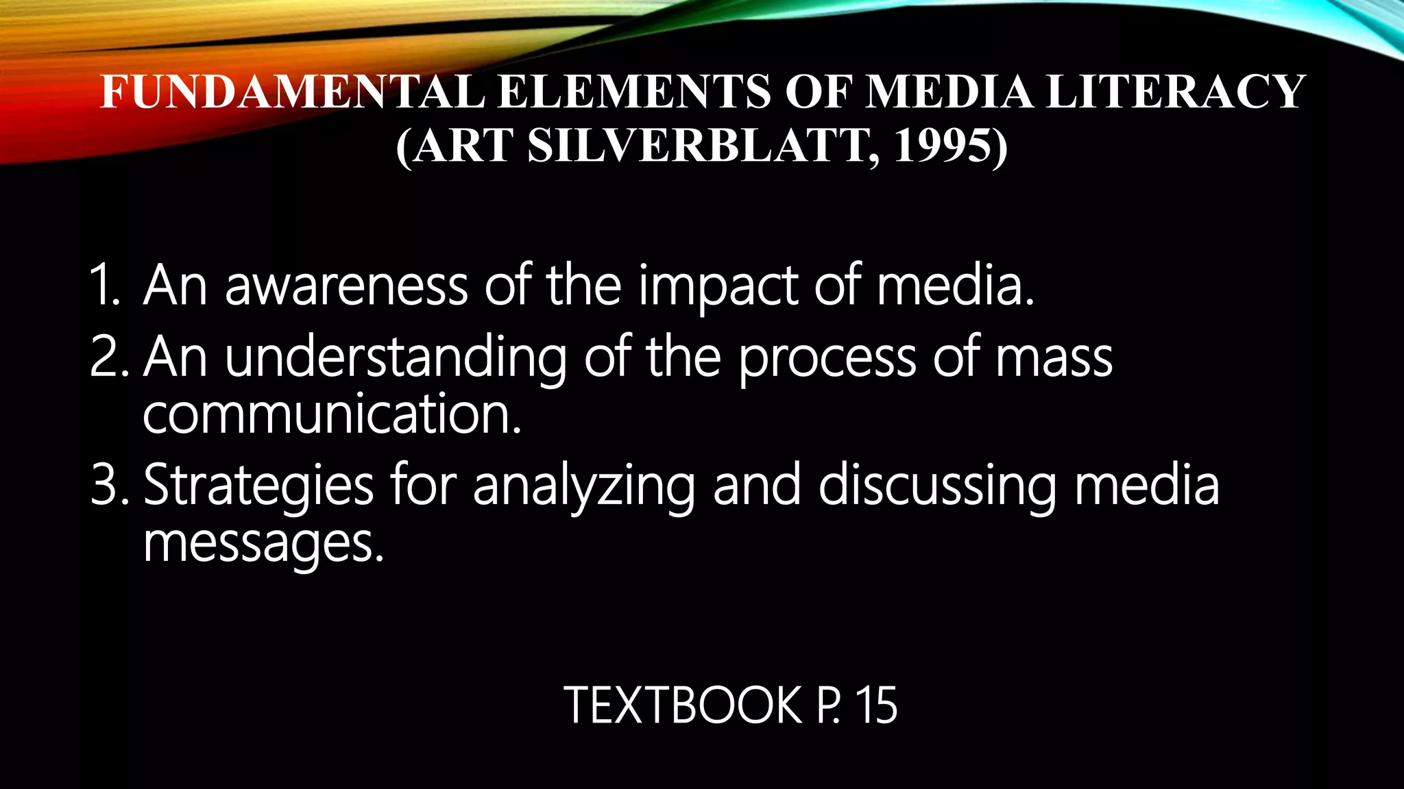Media and Information Literacy (MIL) 4.MIL Media Literacy (Part 1 ...
