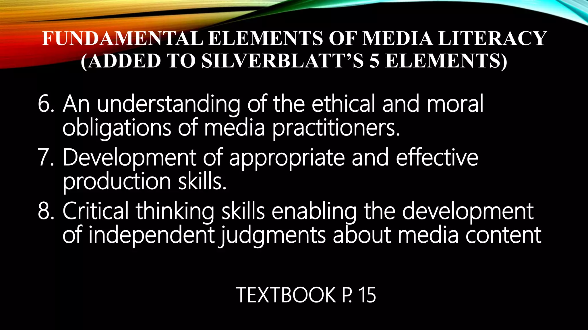 Media and Information Literacy (MIL) 4.MIL Media Literacy (Part 1 ...