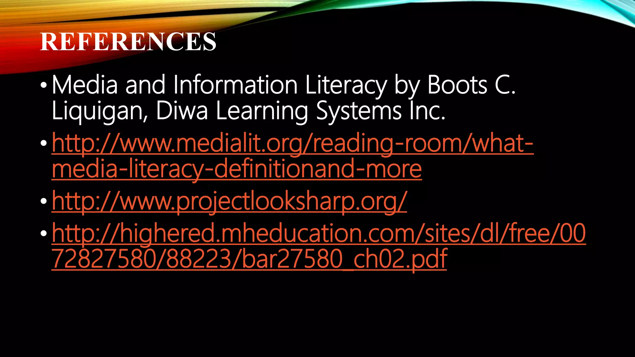 Media and Information Literacy (MIL) 4.MIL Media Literacy (Part 1 ...