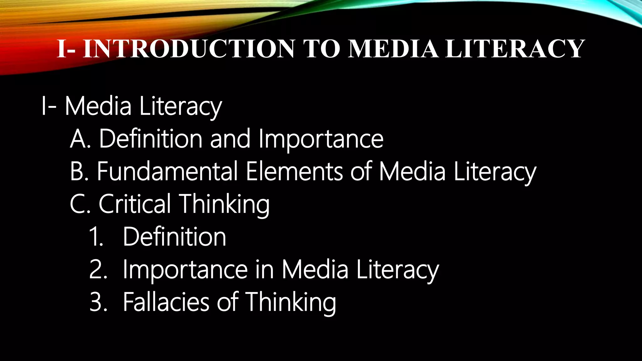 Media and Information Literacy (MIL) 4.MIL Media Literacy (Part 1 ...