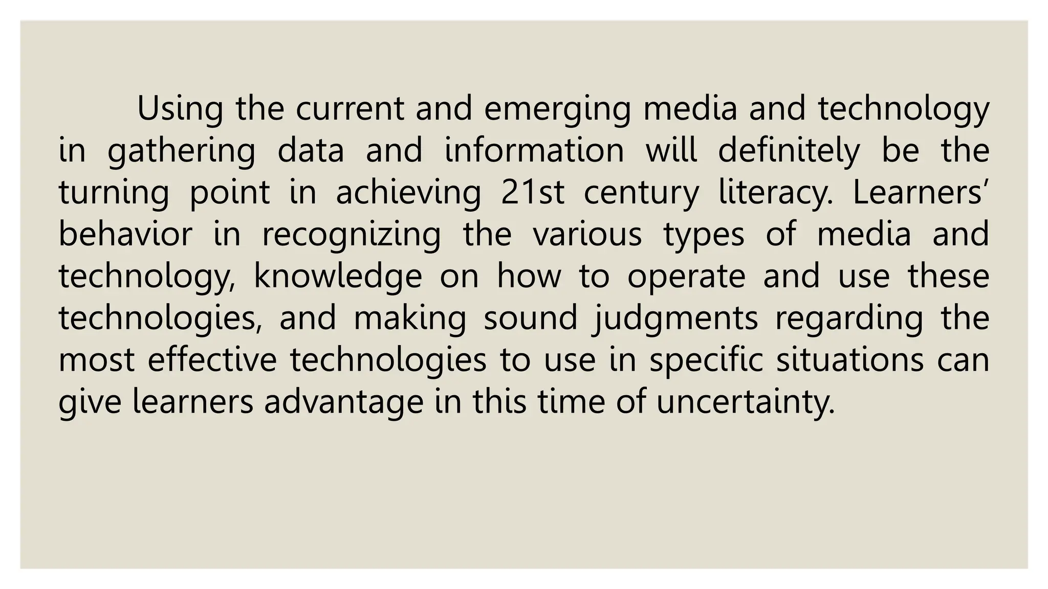 MEDIA AND INFORMATION LITERACY FOR GRADE 12 LEARNERS | PPTX