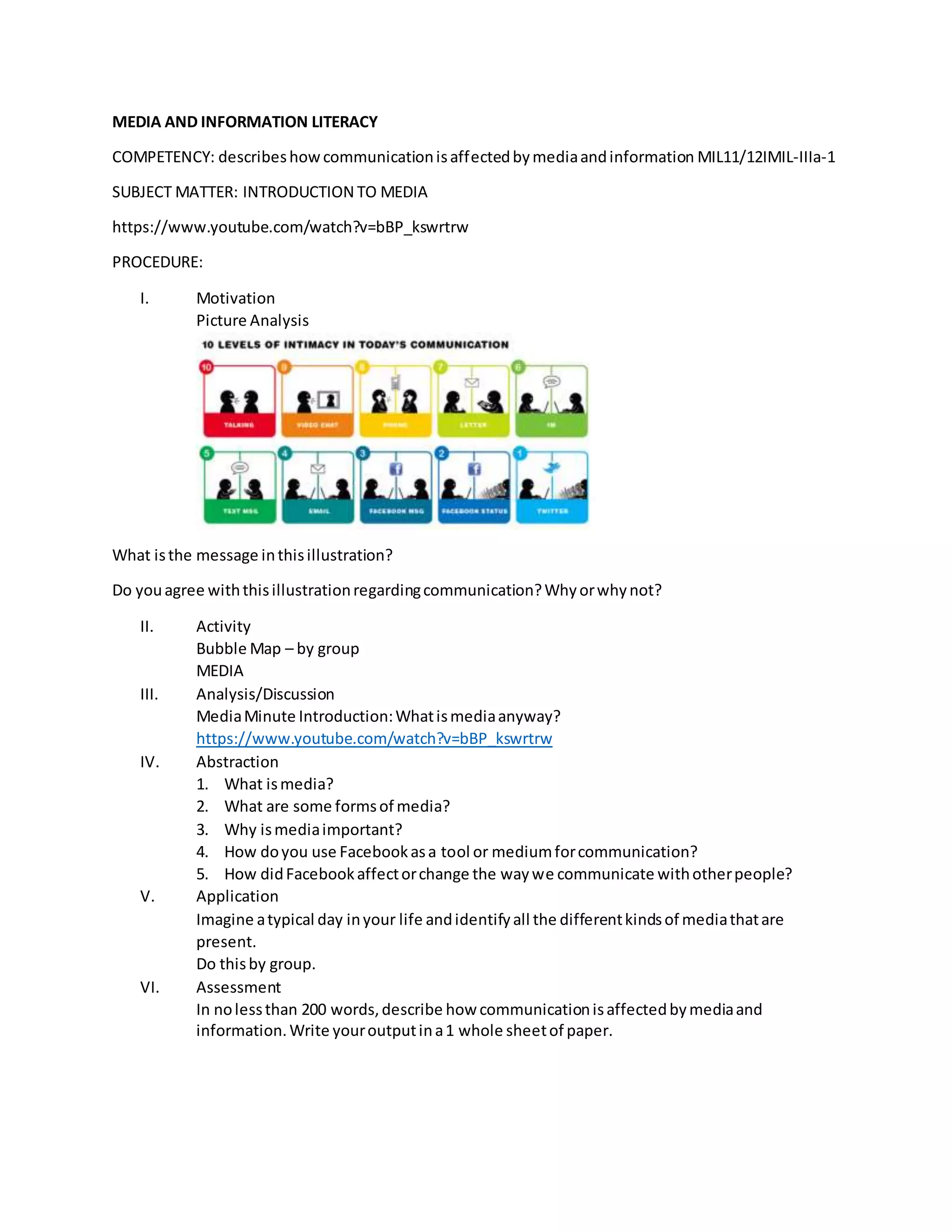 media and information literacy lesson plan | DOCX