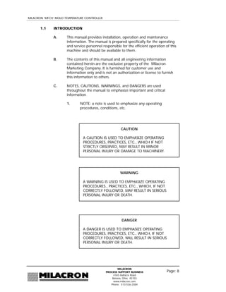 Milacron mfc hmanual | PDF