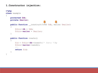from new class and dependency injection to PSR-11 and Auto-wiring | PPT