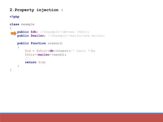 from new class and dependency injection to PSR-11 and Auto-wiring | PPT