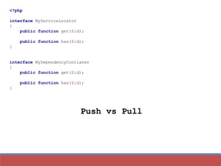 from new class and dependency injection to PSR-11 and Auto-wiring | PPT