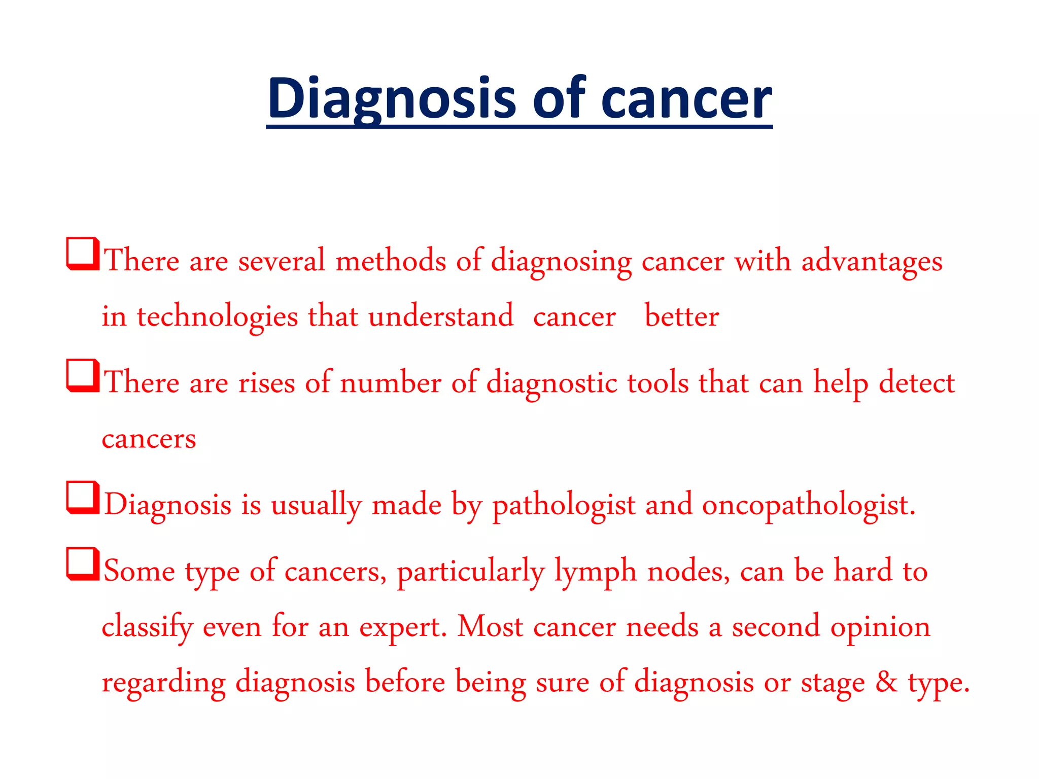 diagnosis of cancer | PPTX