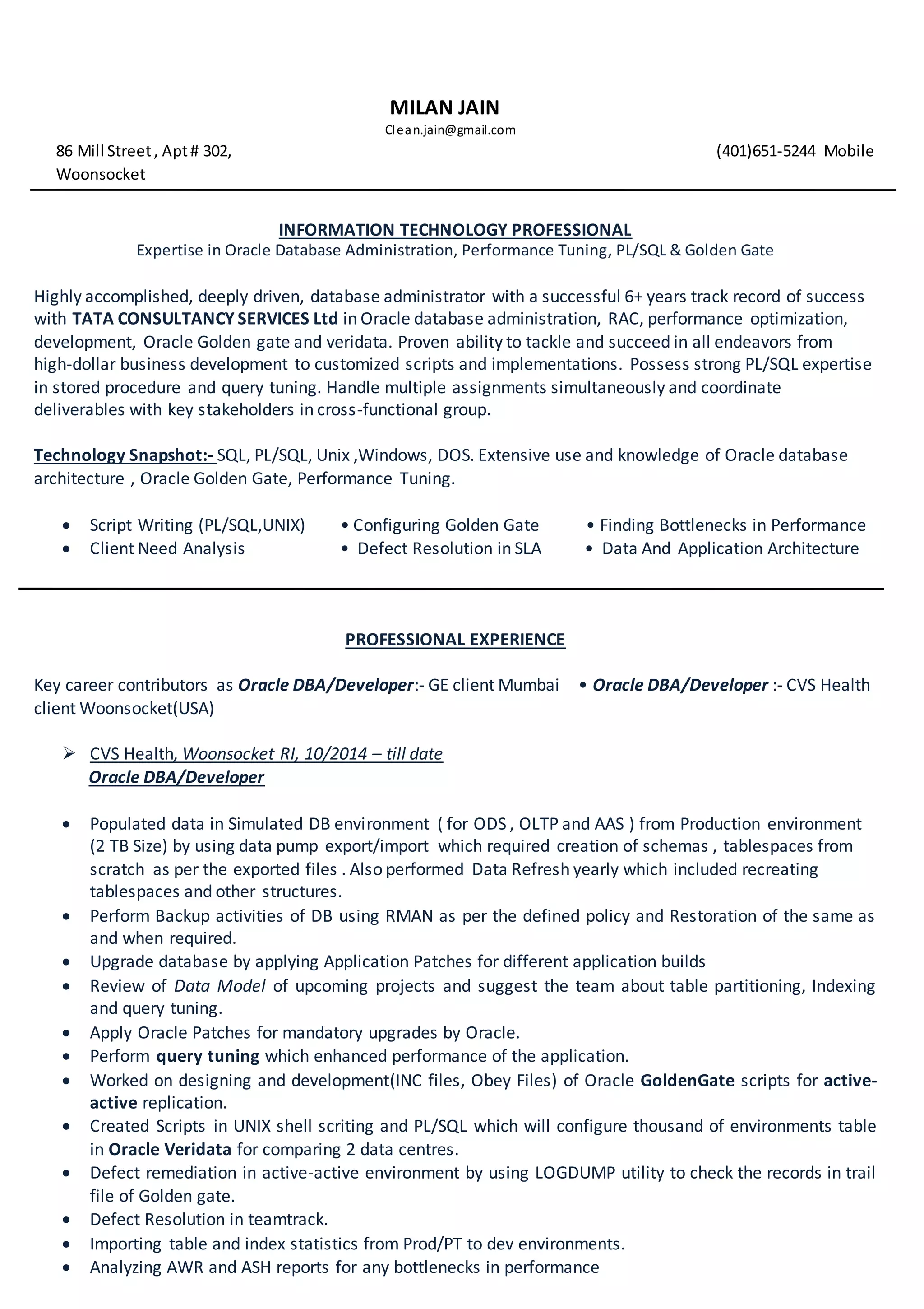 Milan jain resume | PDF