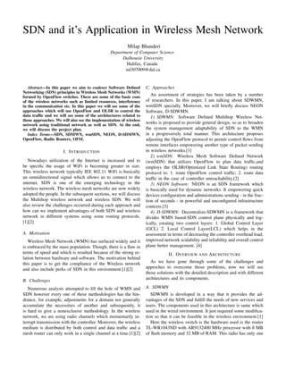 SDN and it’s Application in Wireless Mesh Network | PDF