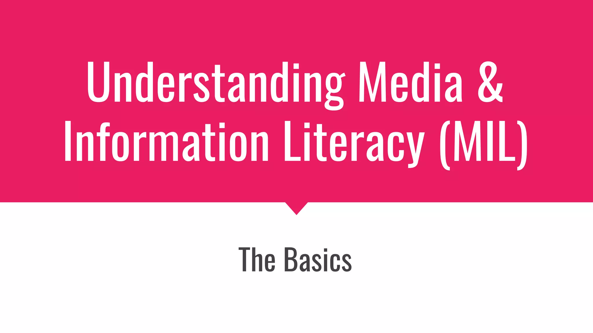 Understanding Media and Information Literacy | PPT