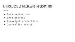 Understanding Media and Information Literacy | PDF