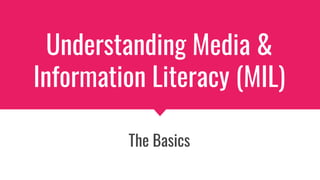 Understanding Media and Information Literacy | PDF