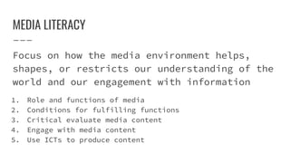Understanding Media and Information Literacy | PDF