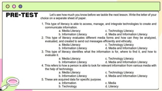 MIL media literacy, information literacy, technology literacy | PPTX