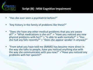 Pass the CASC - Mild Cognitive Impairment - Tutorial for MRCpsych CASC ...