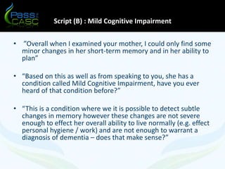 Pass the CASC - Mild Cognitive Impairment - Tutorial for MRCpsych CASC ...