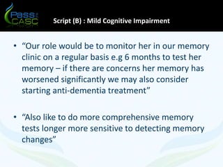 Pass the CASC - Mild Cognitive Impairment - Tutorial for MRCpsych CASC ...