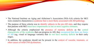 Mild cognitive impairment (mci) | PPTX
