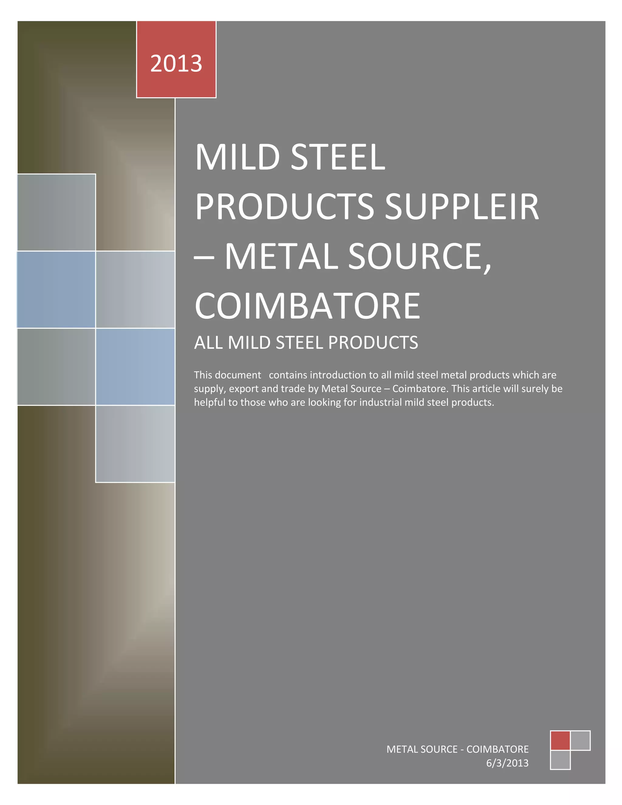 Mild steel products suppliers | DOCX