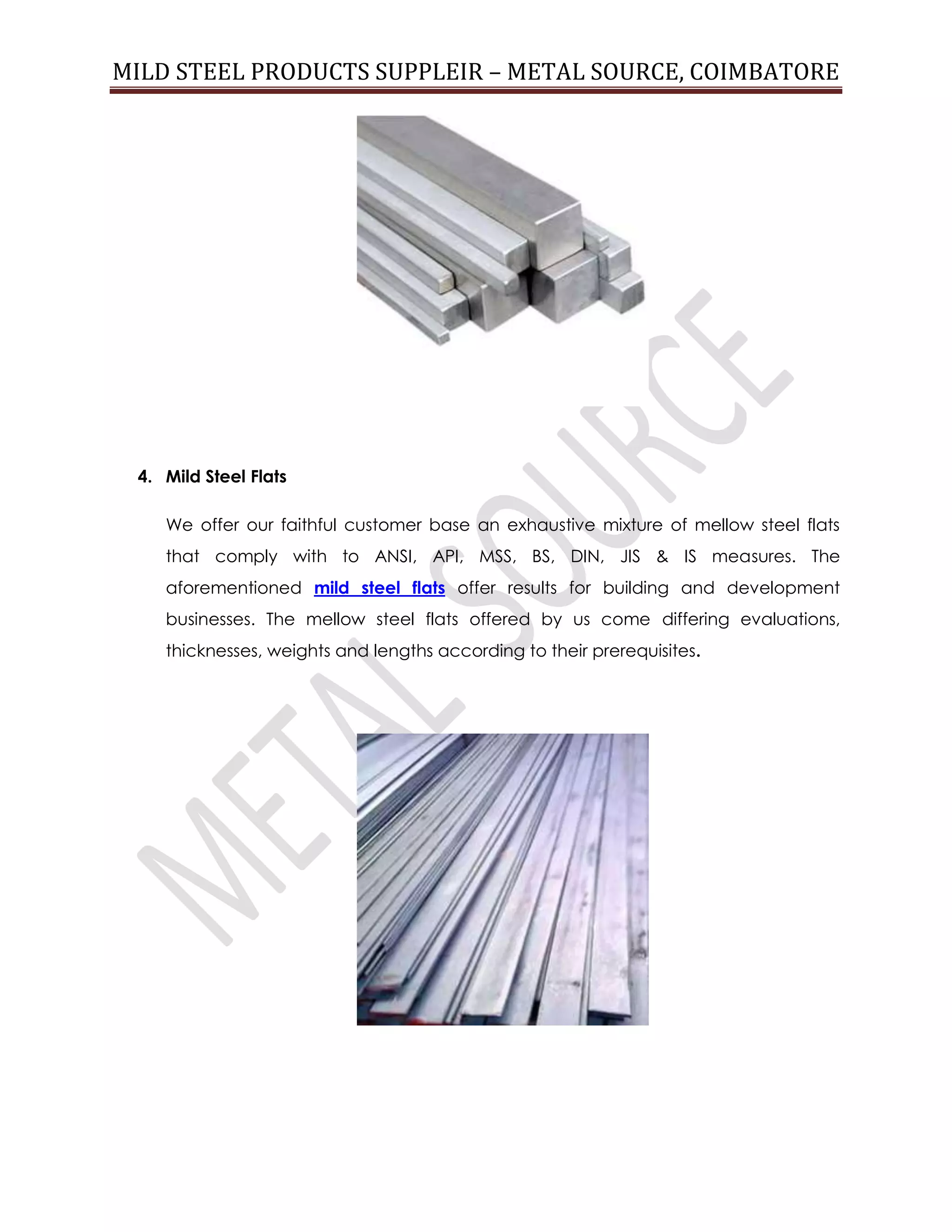 Mild steel products suppliers | DOCX
