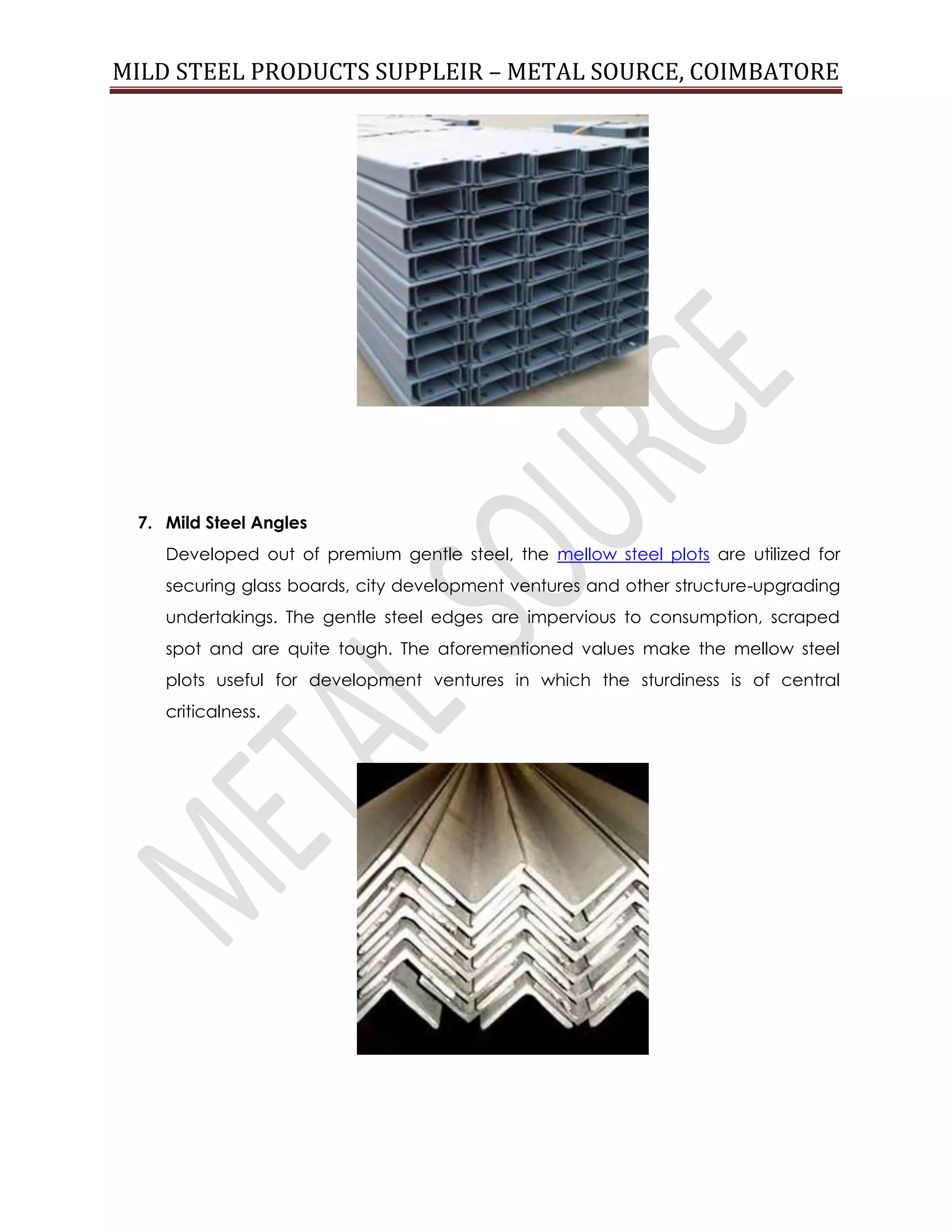 Mild steel products suppliers | DOCX