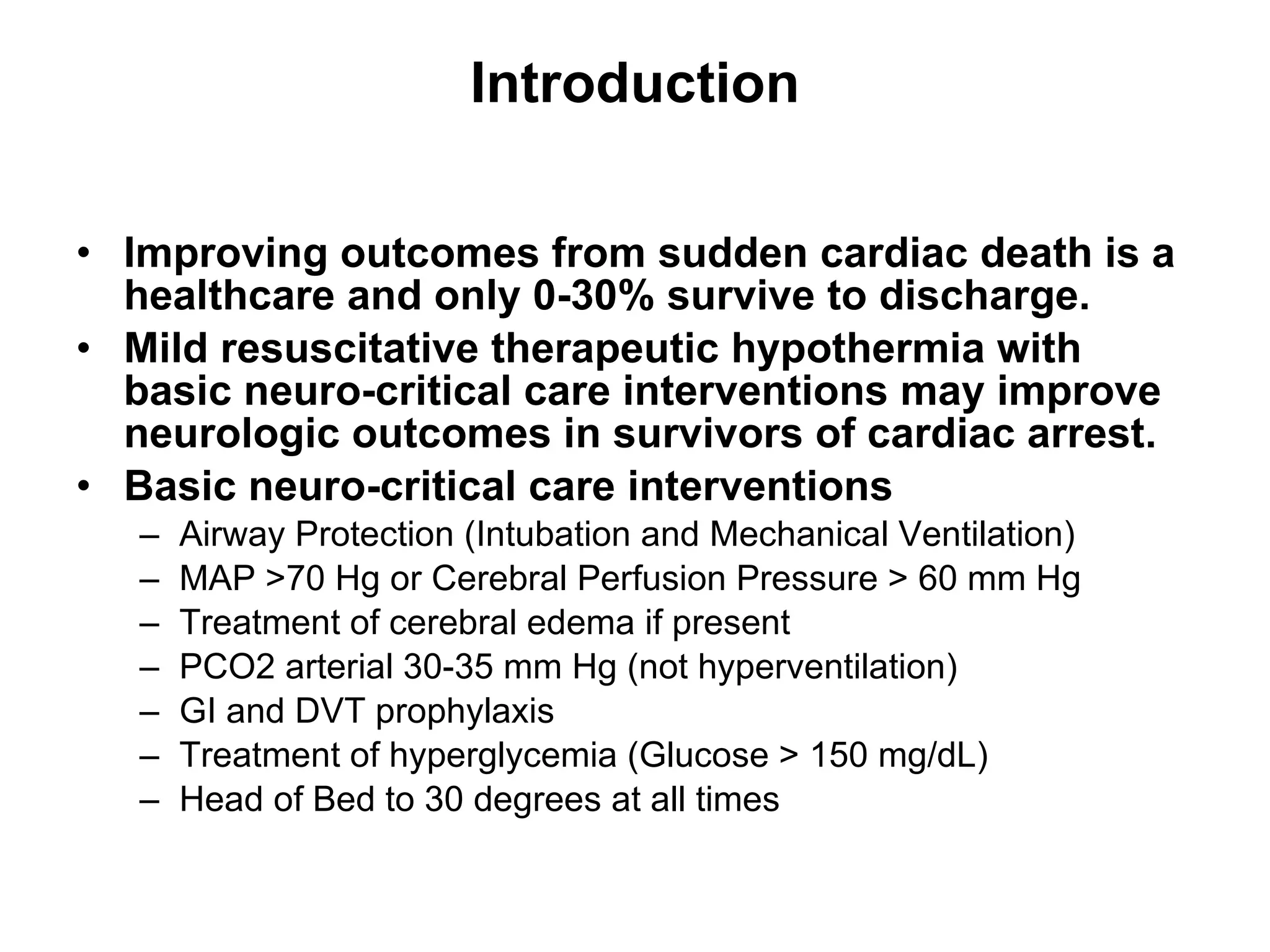 Mild therapeutic resuscitative hypothermia | PPT