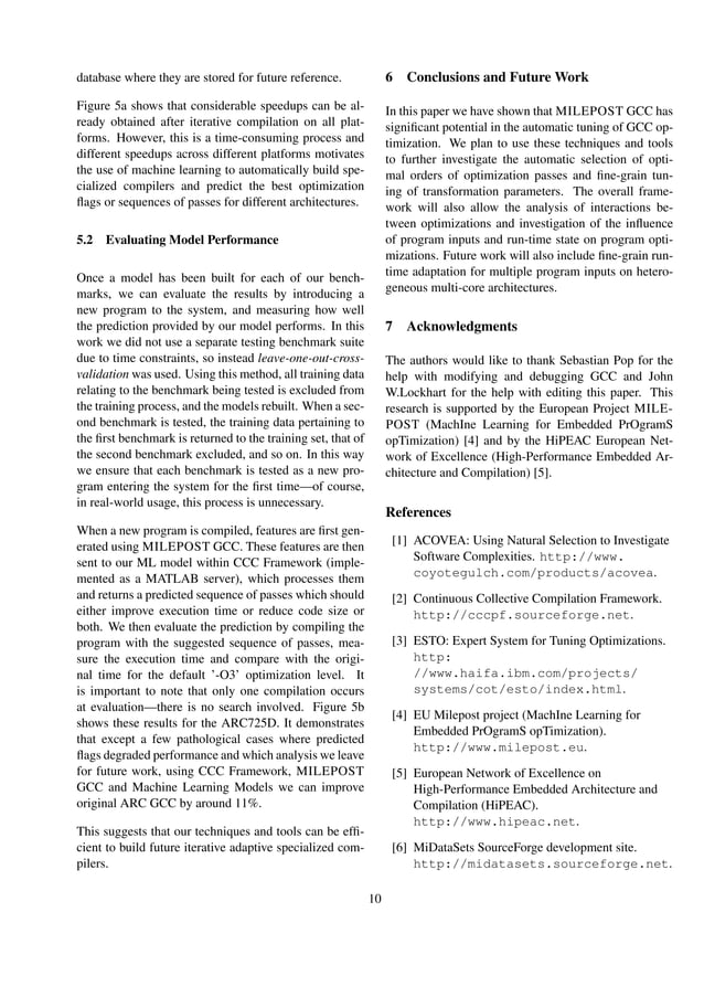 MILEPOST GCC: machine learning based research compiler | PDF