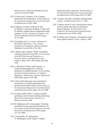 MILEPOST GCC: machine learning based research compiler | PDF