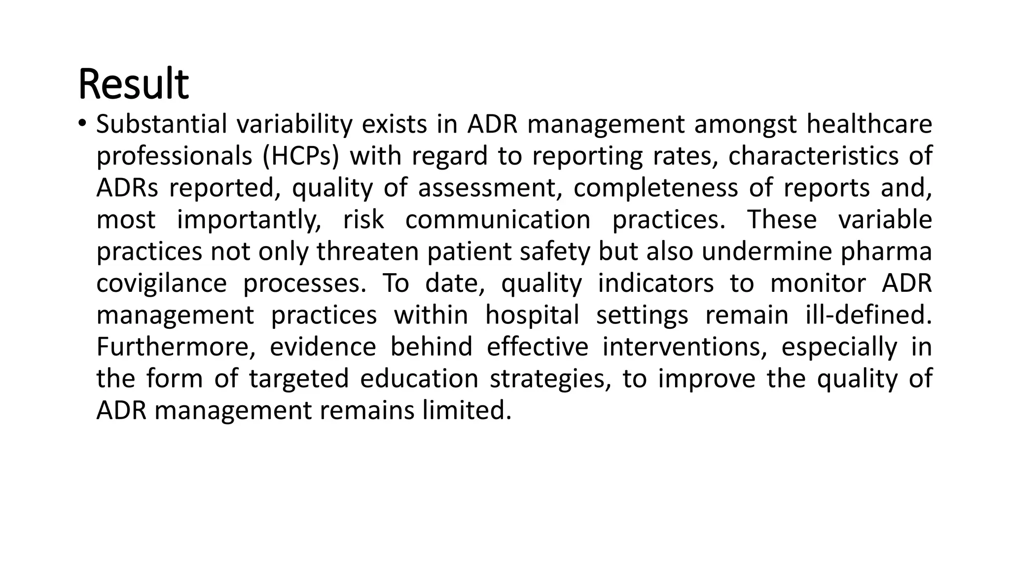 milestone.pptx,ADR reporting,setting up adverse drug reaction | PPT