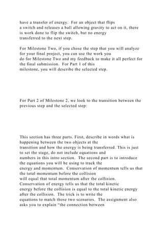 Milestone 2 Guidance For your final project… Most importa.docx