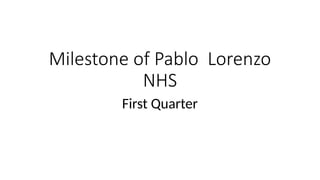 Milestone of Pablo Lorenzo National High School | PPTX
