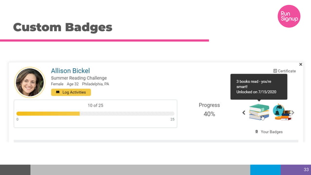 Milestones and Badges for Challenges | PPT