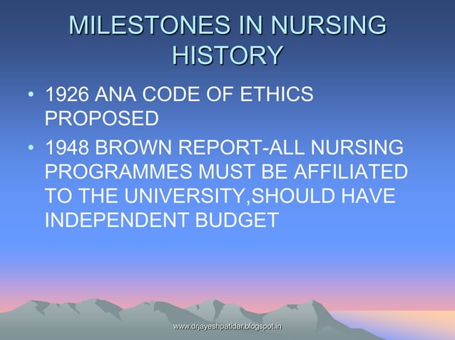 Milestones in nursing history | PPSX