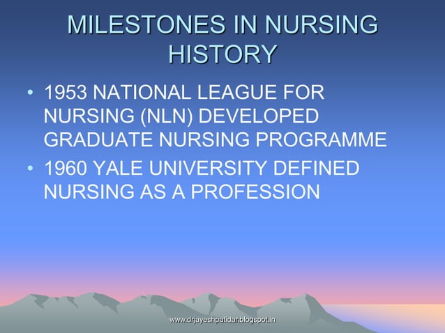 Milestones in nursing history | PPSX