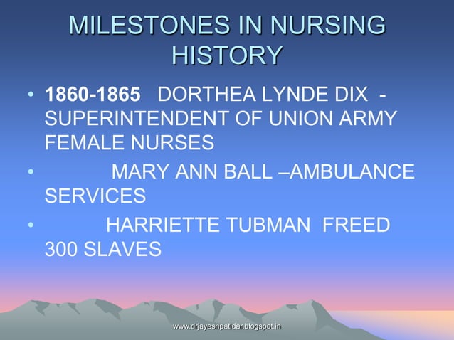 Milestones in nursing history | PPSX