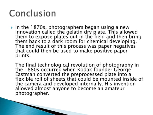Milestones in the History of Photography | PPTX