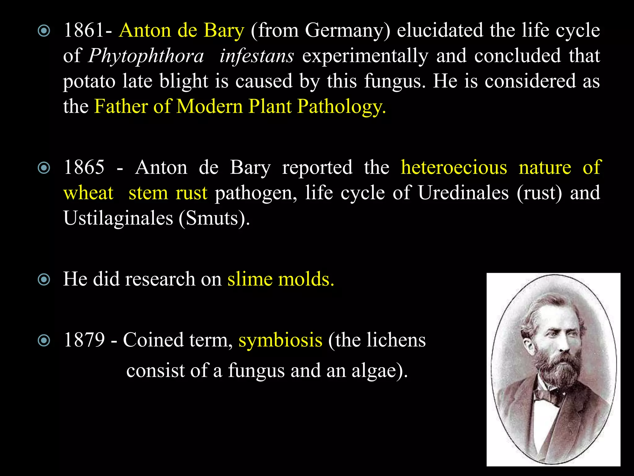 Milestones in the history of plant pathology | PPTX