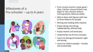 Milestones of development middle years | PPTX