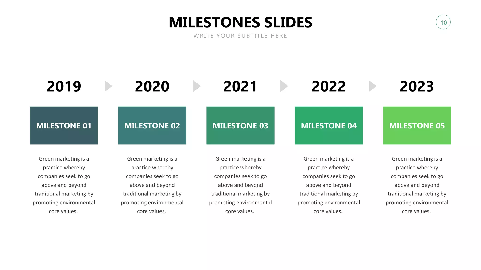 Milestones Slides Powerpoint Template.pptx | Green Solutions | Business