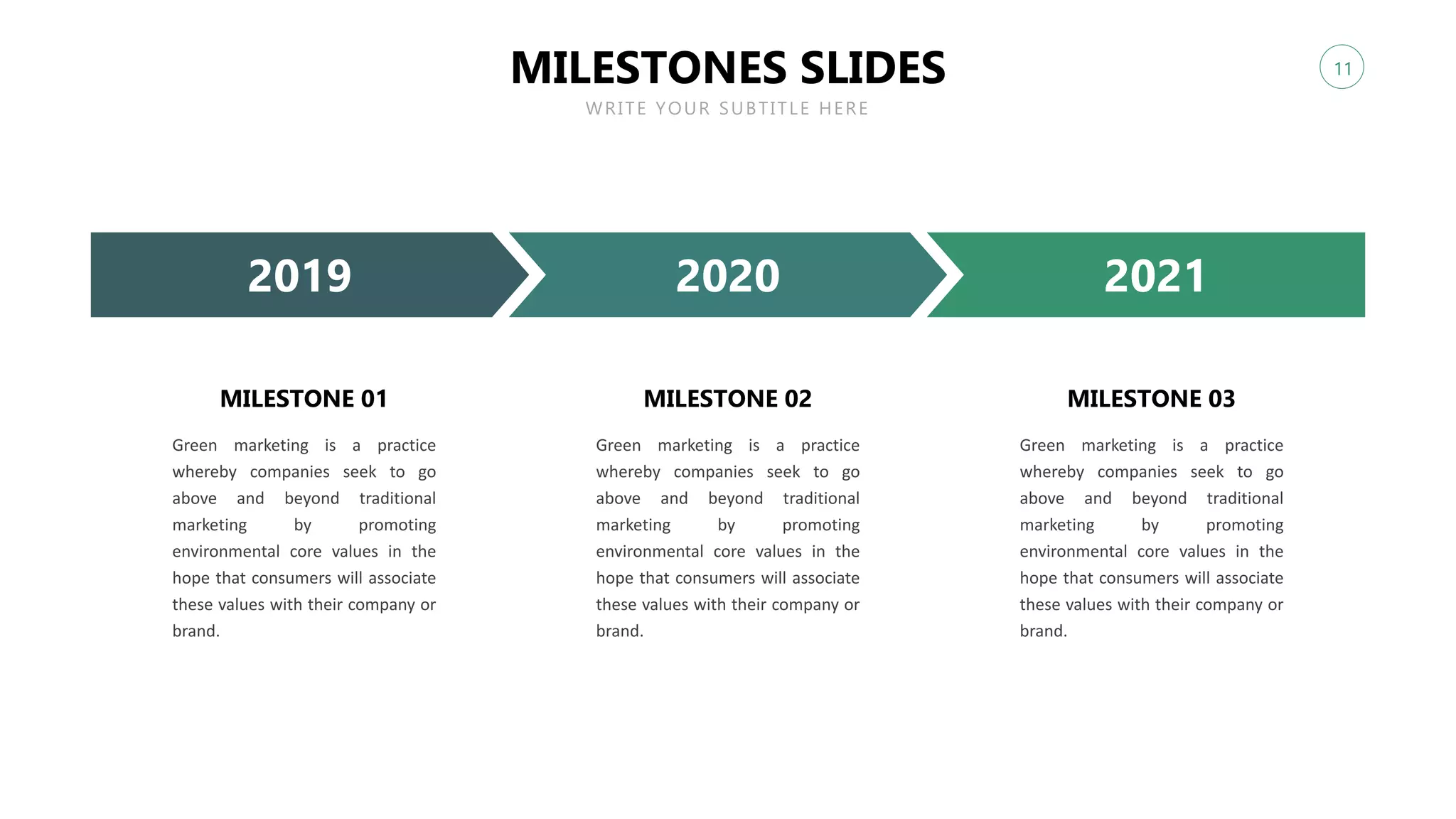 Milestones Slides Powerpoint Template.pptx | Green Solutions | Business