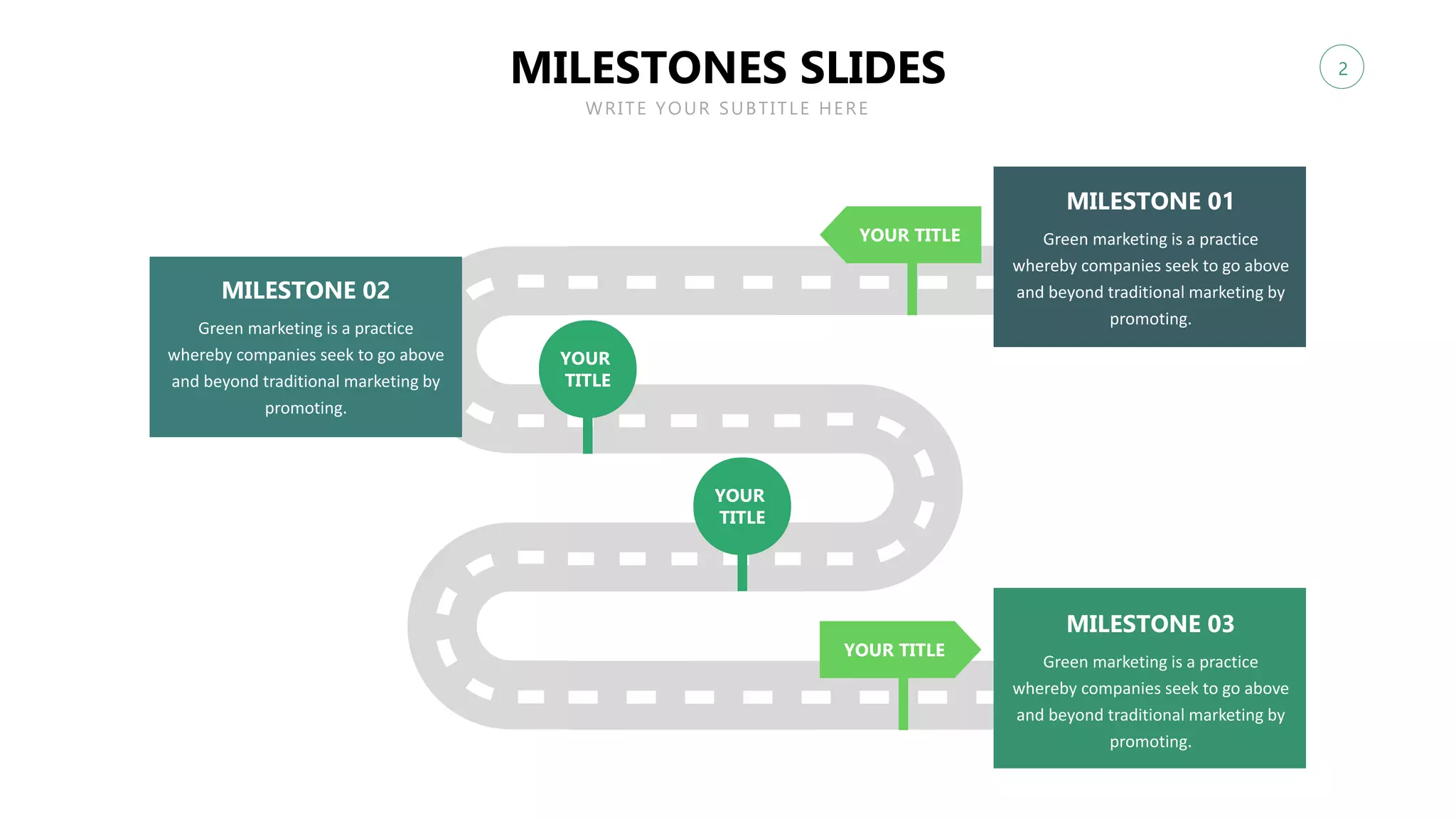 Milestones Slides Powerpoint Template.pptx | Green Solutions | Business