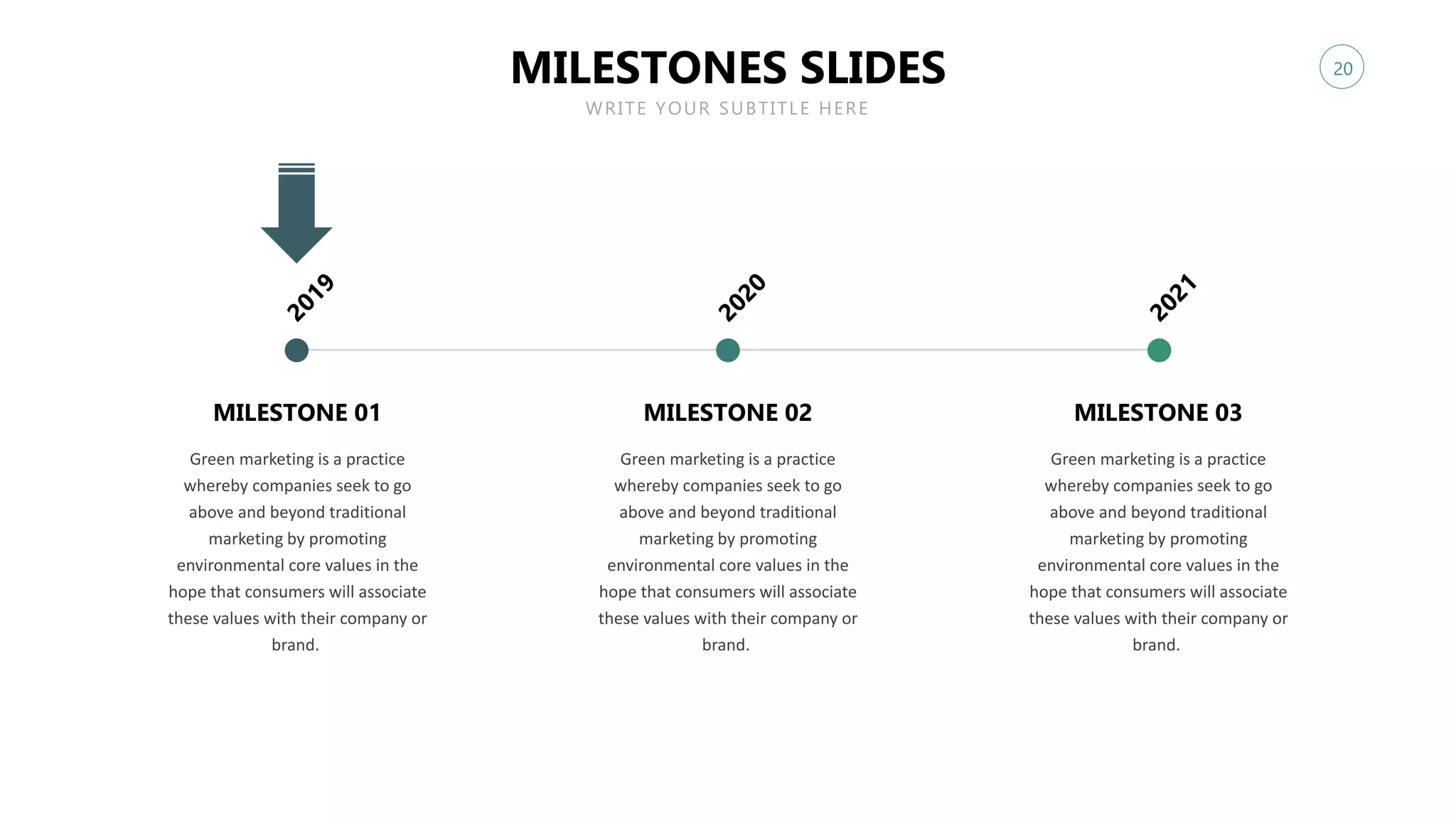 Milestones Slides Powerpoint Template.pptx | Green Solutions | Business